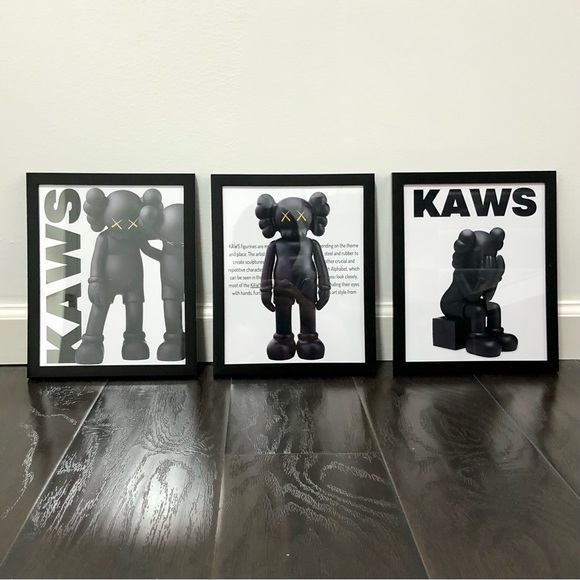 Hand Crafted | Wall Decor | Kaws Framed Wall Art | Poshmark